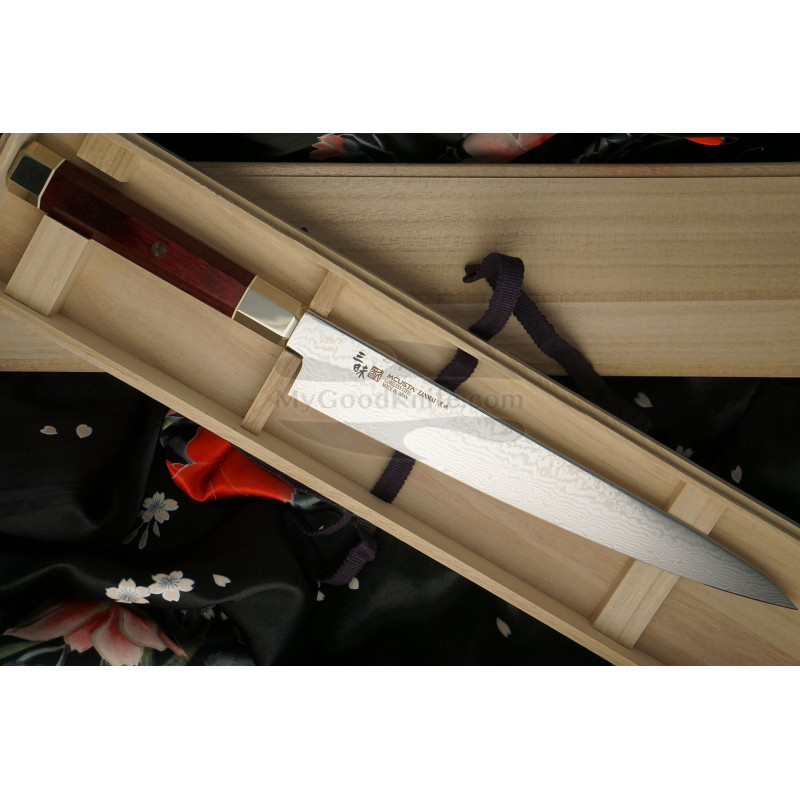 Sujihiki Japanese kitchen knife Mcusta Zanmai Coreless Aranami ZUA-1010C 24cm for sale | MyGoodKnife