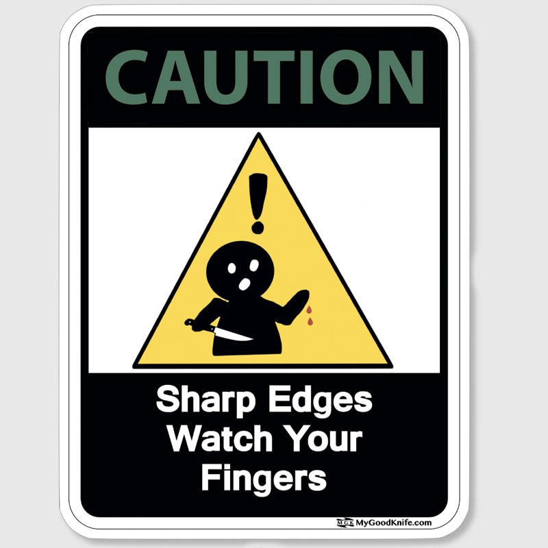 Aufkleber CAUTION ! Sharp Edges - watch your fingers. MGKCau online ...