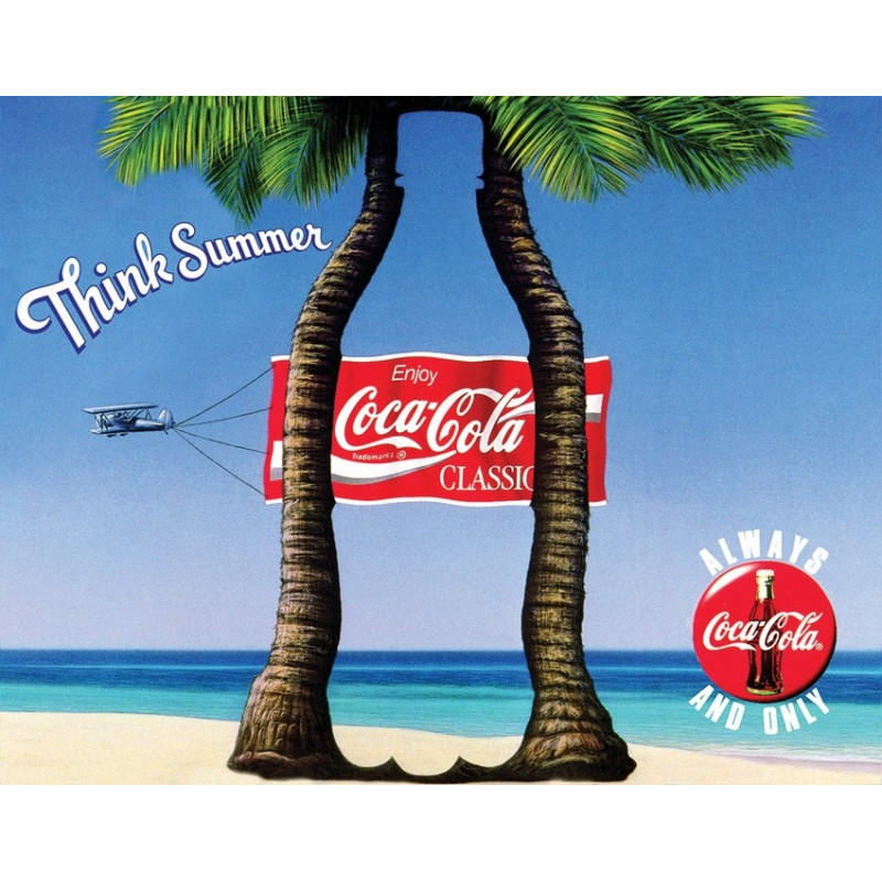 Tin sign Coke Think Summer TSN2427 for sale | MyGoodKnife