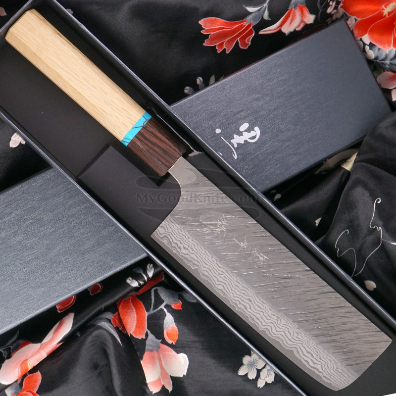 Nakiri Japanese kitchen knife Yu Kurosaki Fujin VG10 Damascus ZVD ...
