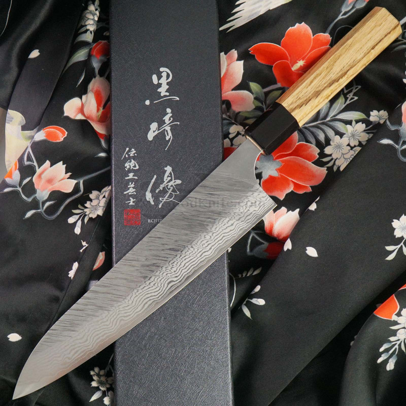 Gyuto Japanese kitchen knife Yu Kurosaki Fujin VG10 Damascus ZVD-210CHO ...