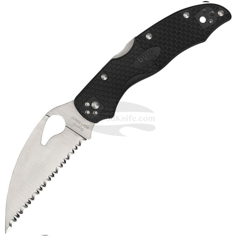 Serrated folding knife Byrd Harrier 2 Lockback 01SBKWC2 8.6cm for sale ...