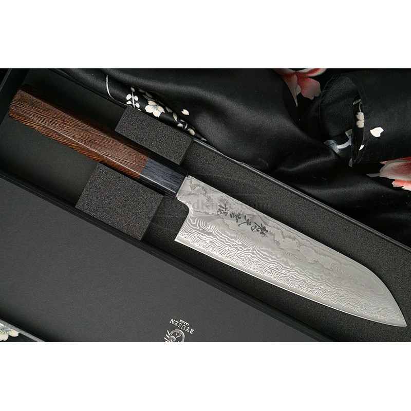Santoku Japanese kitchen knife Ryusen Hamono Bonten Unryu BU307 17.5cm ...